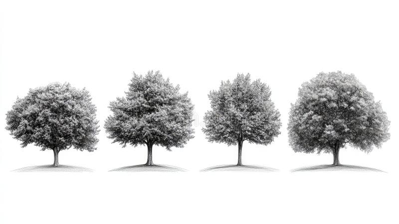 Design tree plan drawings stock illustration. Illustration of roots ...