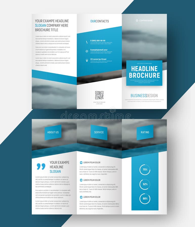 Design a Tri-fold Brochure with a Place for the Photo, Diagonal Stock ...