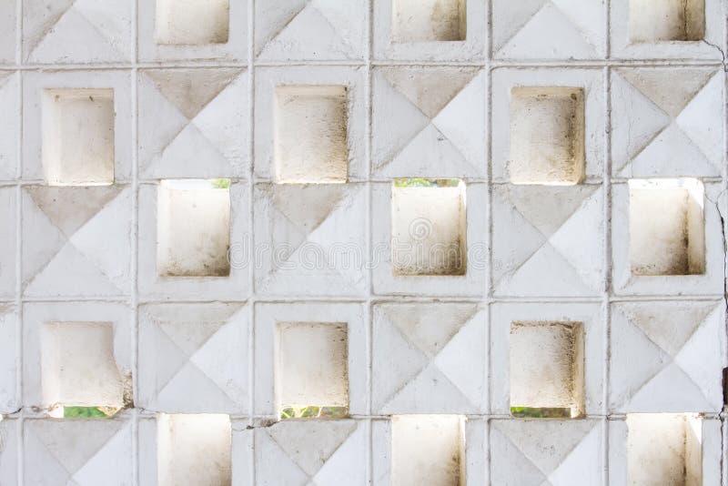 Design of Triangle and Hole White Cement Wall As Background. Stock ...