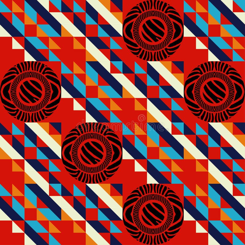 Design of Triangles and Circles with Zebra Stripes. Polka Dots ...