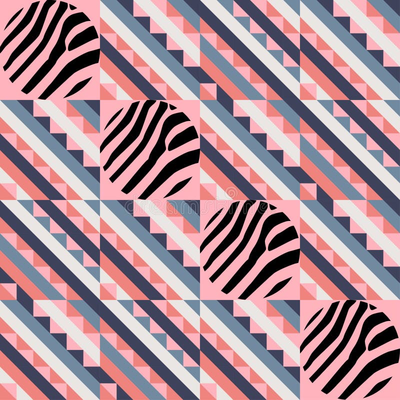 Design of Triangles and Circles with Zebra Stripes. Polka Dots ...