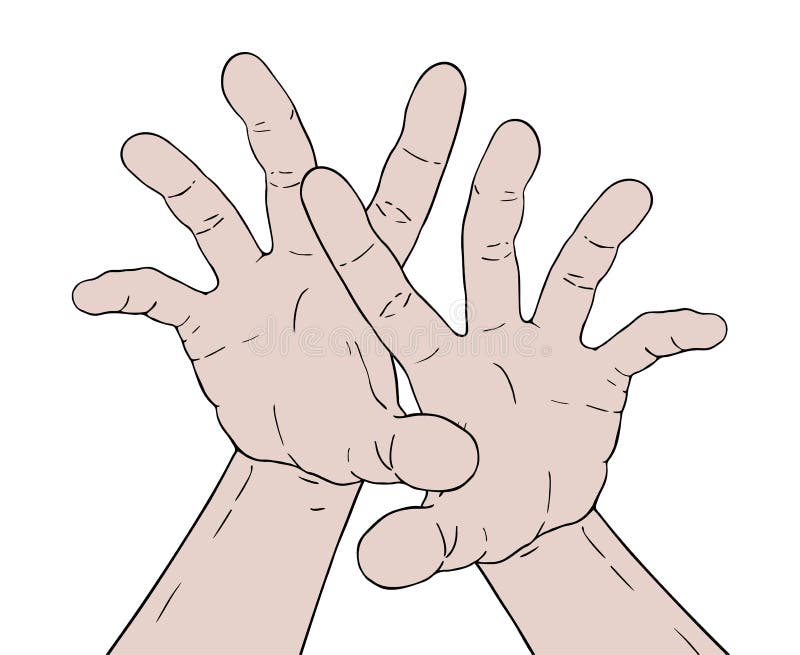 Design of two open hands stock vector. Illustration of palm - 220291689