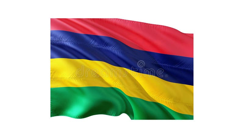 Mauritius National Flag Isolated on White Background. Stock Image ...