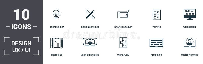 Design Ui and Ux Set Icons Collection. Includes Simple Elements Such As Design Services ...