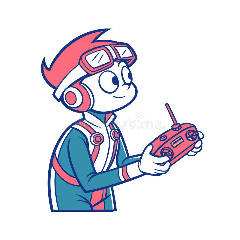 Design Unique Techie Drone Operator Character Stock Vector ...