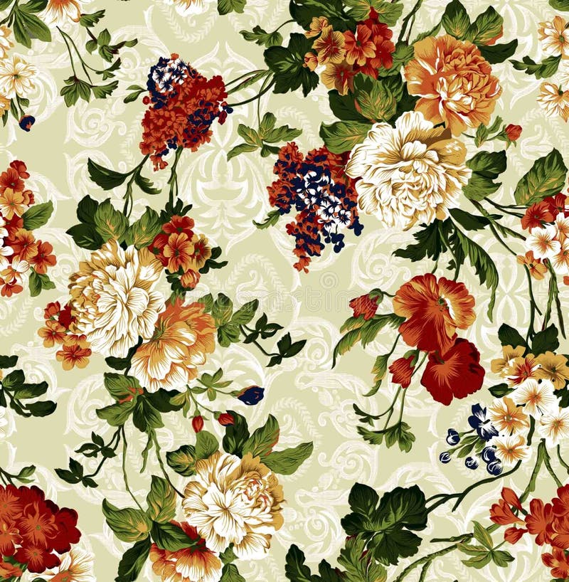 Textile Print Design Bedsheet Collection Stock Illustration ...