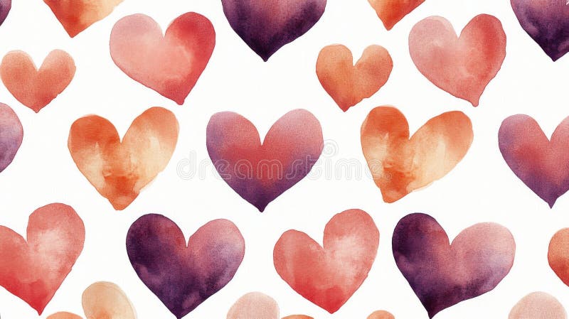 A Design Using One Color, Featuring Hearts Hand-painted in Multiple ...
