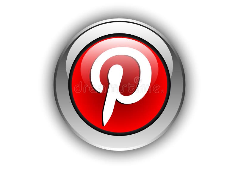 Pinterest red button editorial photo. Illustration of pinterest - 113084616