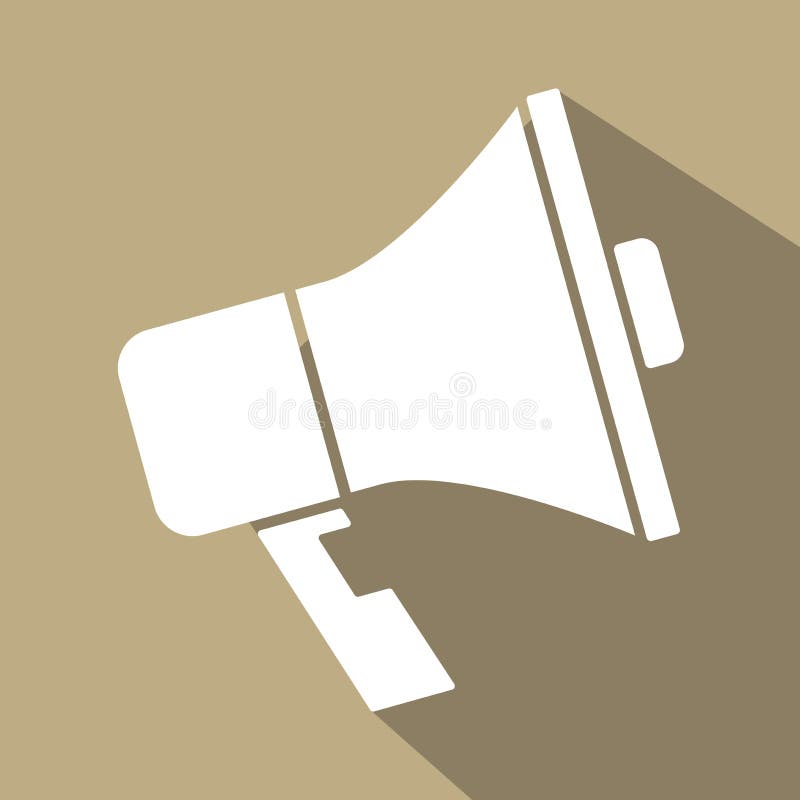 Megaphone Icon Design with Square Flat Color Frame Brown Stock Vector ...