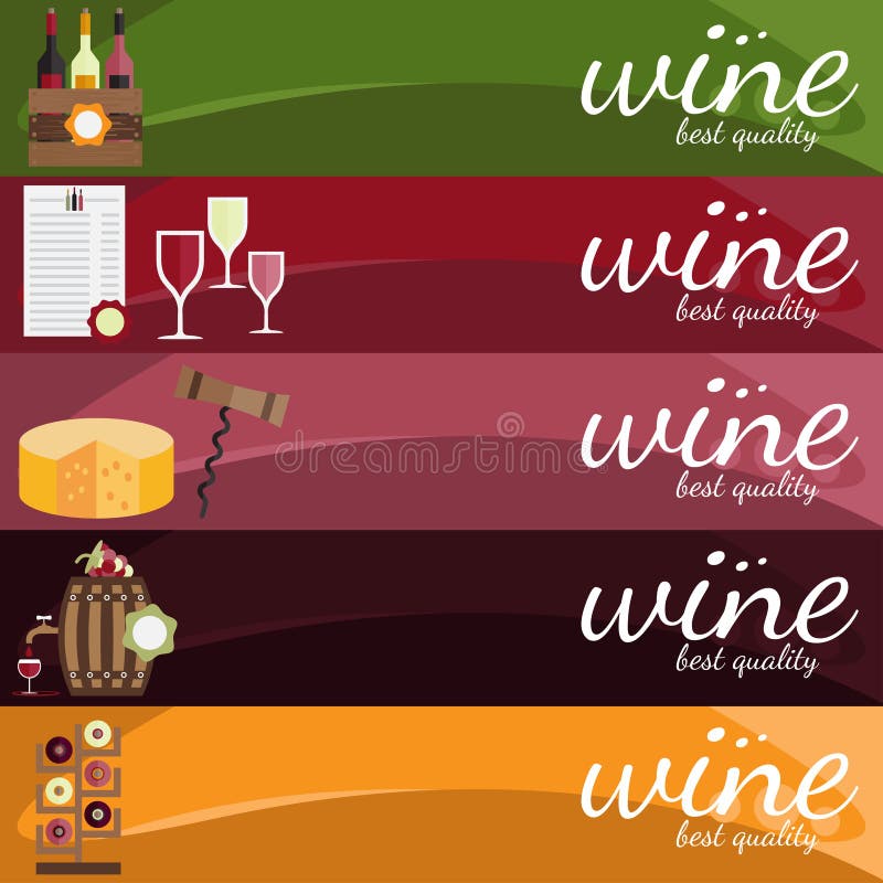 Wine theme banners stock vector. Illustration of alcohol - 30822839