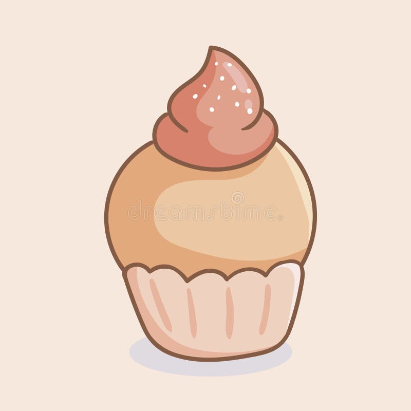 Cupcake Design Vector Object Illustration Flat Food Objects Stock ...