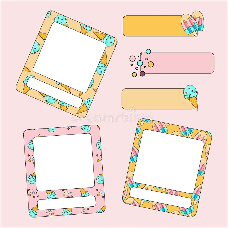 Design Vector Templates for Photos and Caption Tags. Stock Vector ...