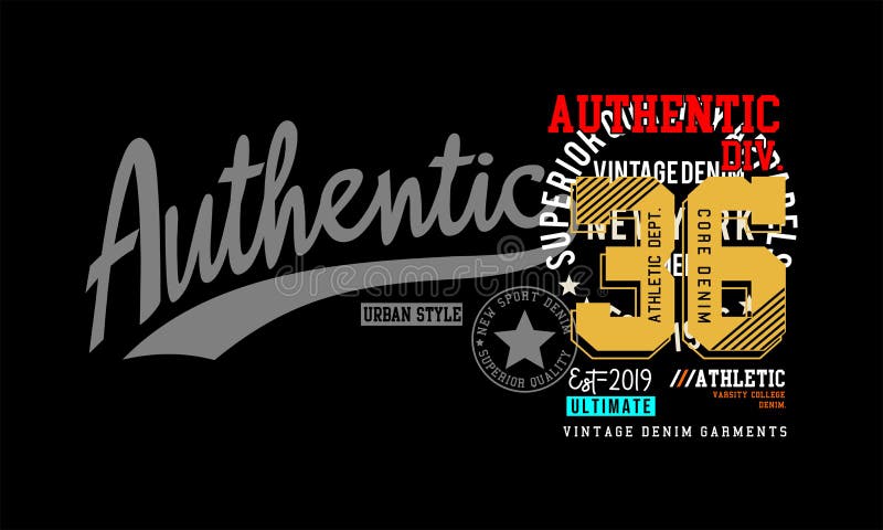 Design Vector Typography AUTHENTIC Stock Vector - Illustration of ...