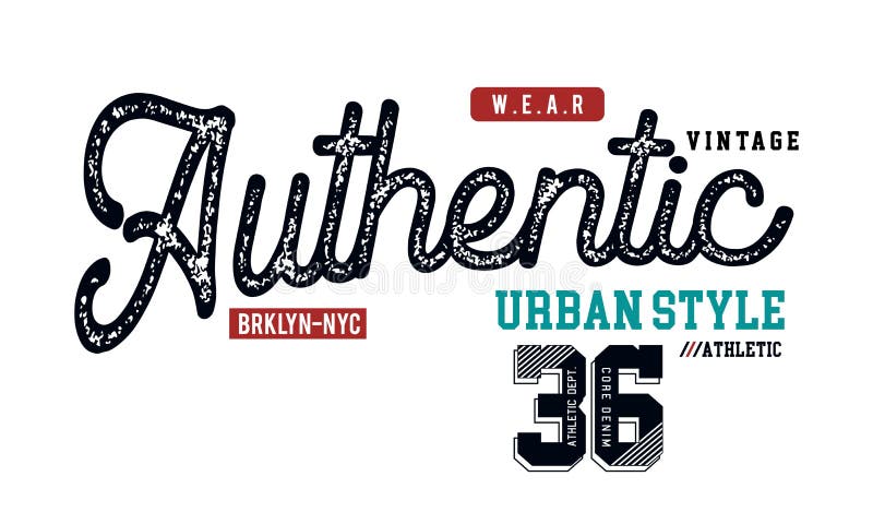 Design Vector Typography Authentic Stock Vector - Illustration of font ...