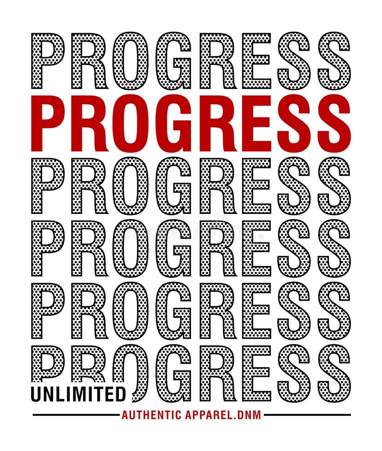 PROGRESS - Typography Graphic Design For T-shirt Graphics, Banner ...