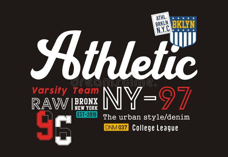 Design Vector Typography Varsity Team Athletic Stock Vector ...