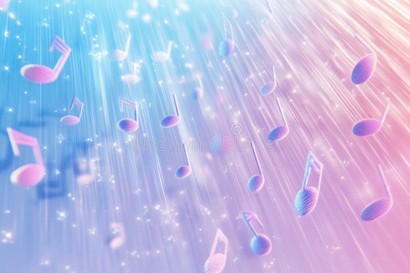 Design of Vibrant 3D Music Notes Cascading through a Colorful Gradient ...
