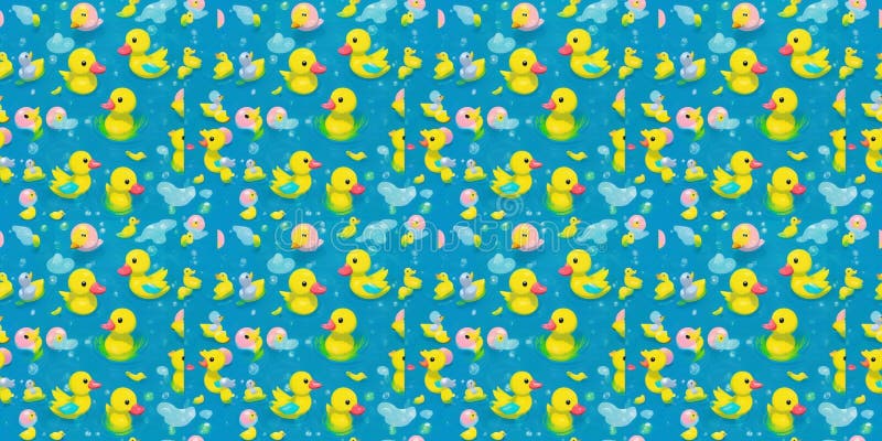 Design Vibrant Playful Seamless Pattern Called Ducky Delight Create ...