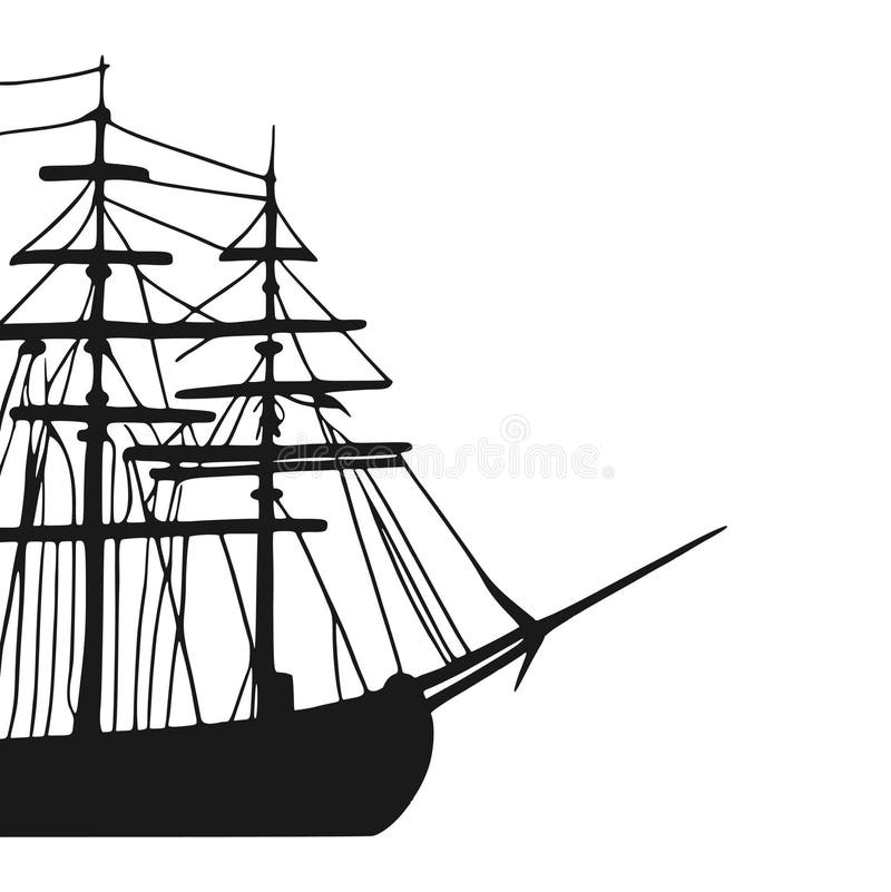 Design of Vintage Explorer Ship Stock Vector - Illustration of rigging ...