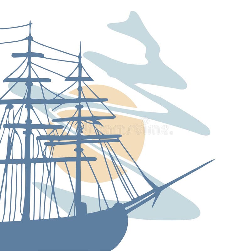 Design of Vintage Explorer Ship Stock Vector - Illustration of frame ...