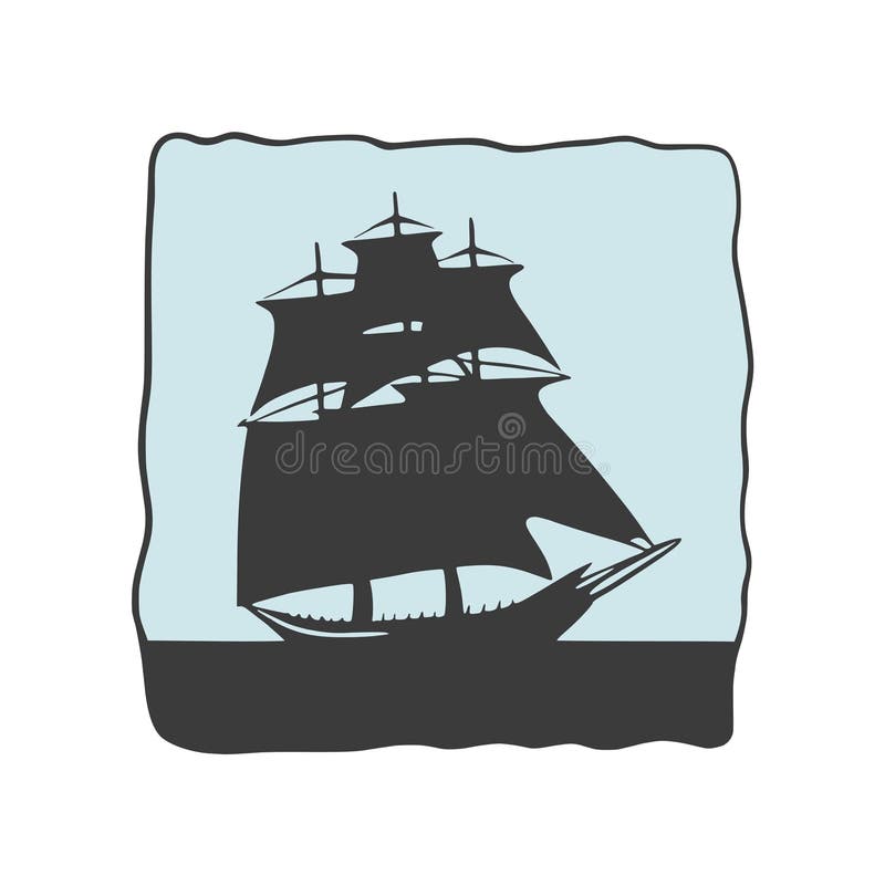 Design of Vintage Explorer Ship Stock Vector - Illustration of mast ...