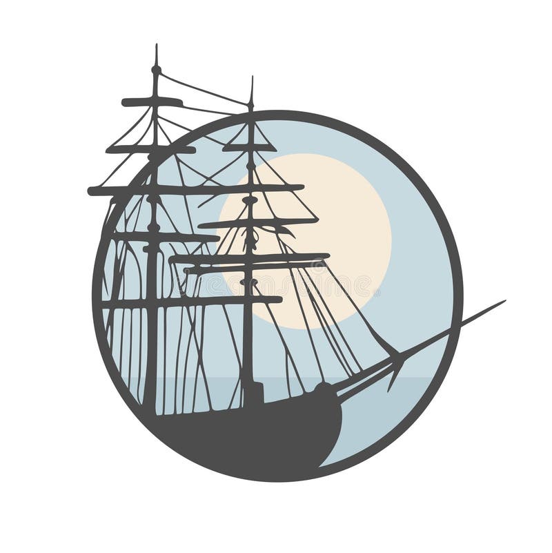 Design of Vintage Explorer Ship Stock Vector - Illustration of finding ...