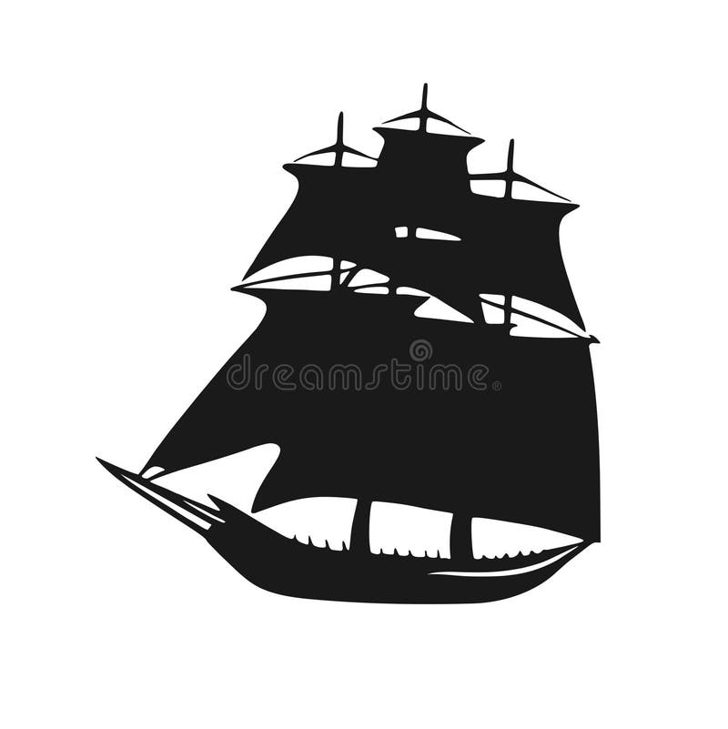 Design of Vintage Explorer Ship Stock Illustration - Illustration of ...