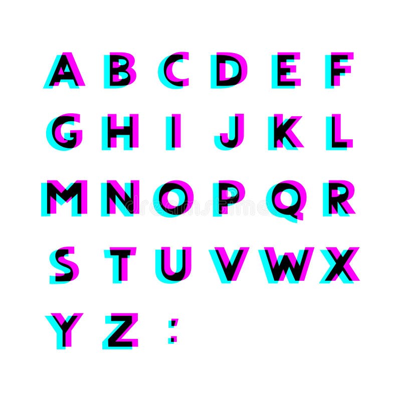 Design of Visual Effect Letters Set Stock Vector - Illustration of ...