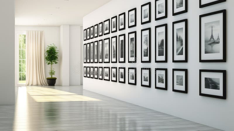 Design wall of frames stock illustration. Illustration of gallery ...