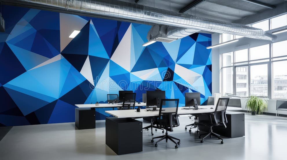 Design wall mural office stock illustration. Illustration of statement ...