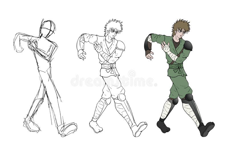 Warrior walking sketch stock vector. Illustration of running - 114011289