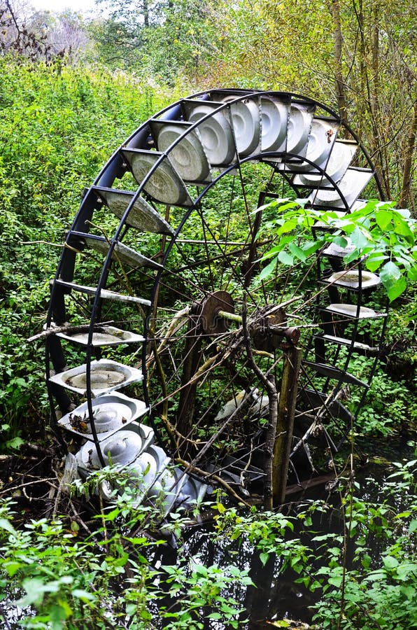 Design of Water Wheel with Blades for Water Pumping Stock Photo - Image ...