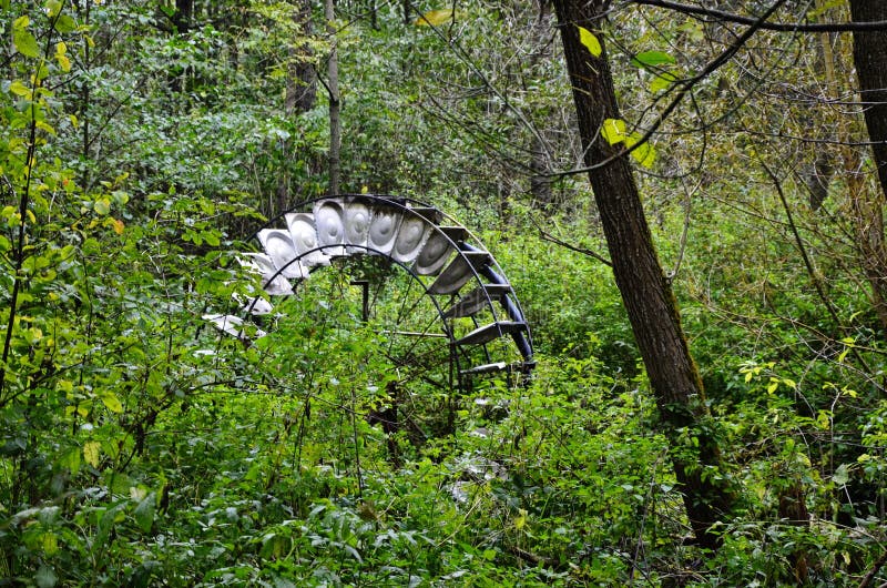 Design of Water Wheel with Blades for Water Pumping Stock Photo - Image ...