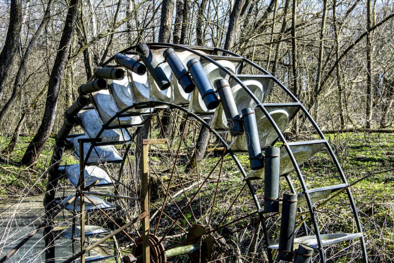 Design of Water Wheel with Blades for Water Pumping Stock Photo - Image ...
