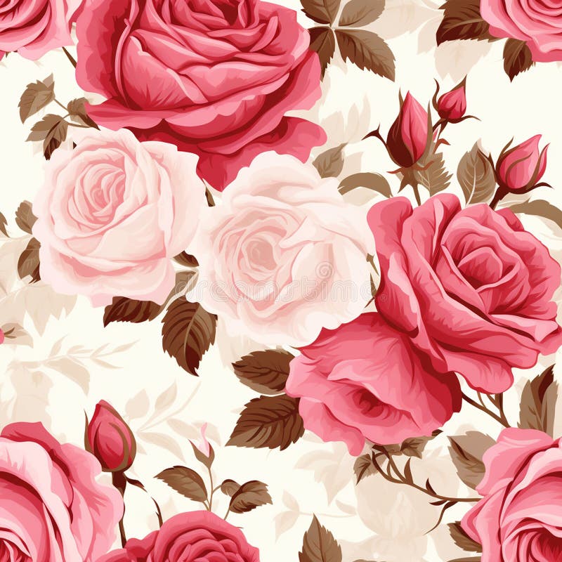 Design of Watercolored Seamless Red Roses Pattern Stock Illustration ...