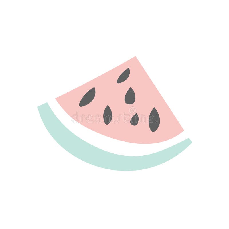 The Design of the Watermelon Fruit and Vegetables Flat Icon Vector ...