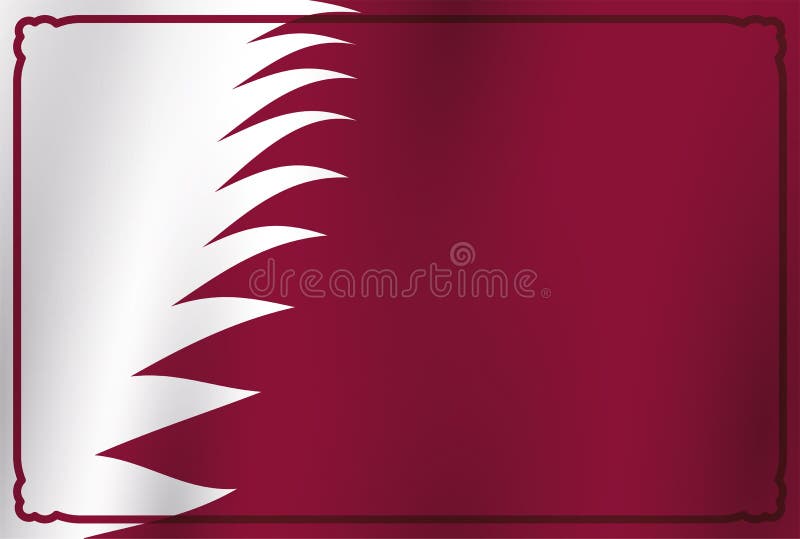 Design with Waving Qatar Flag and Arabian Frame, Vector Illustration ...