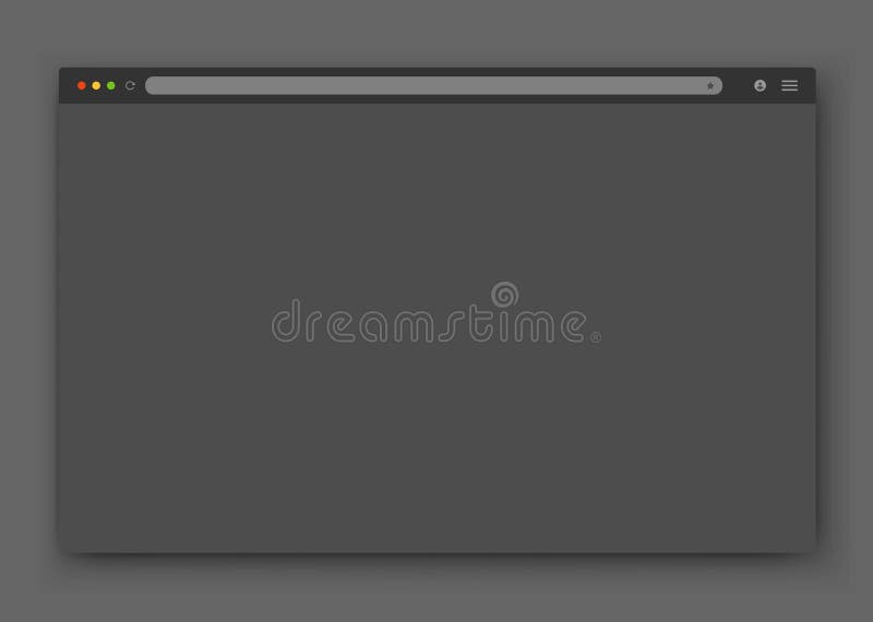 Browser Window. Realistic Blue Empty Browser Window with Toolbar ...