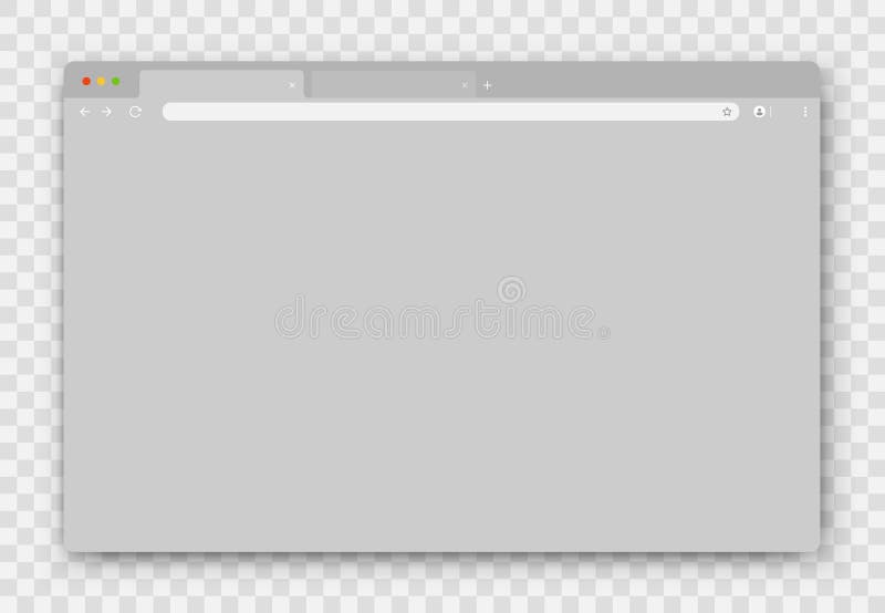 Browser Window. Realistic Black Empty Browser Window with Toolbar, Search Bar and Shadow on a ...