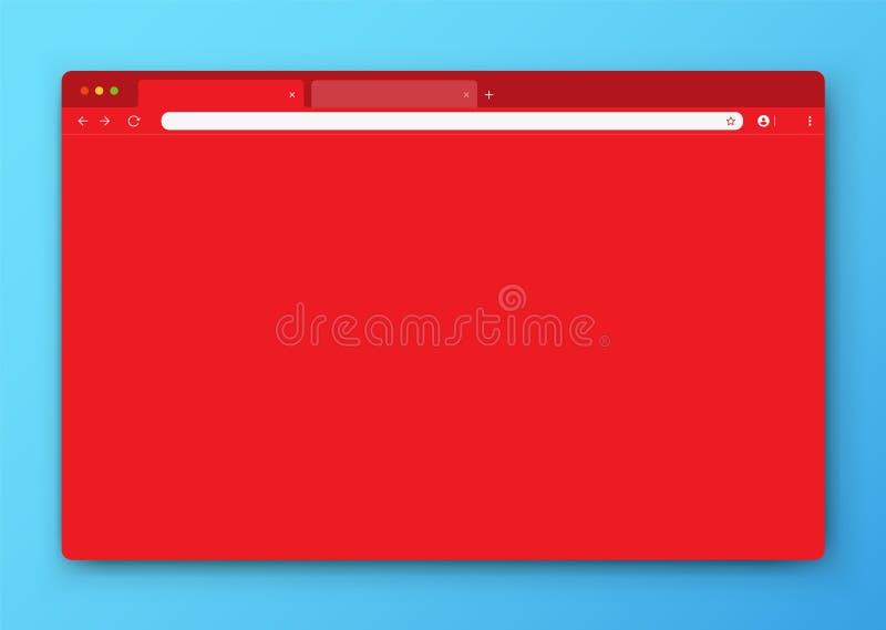 Browser Window. Realistic Blue Empty Browser Window with Toolbar ...