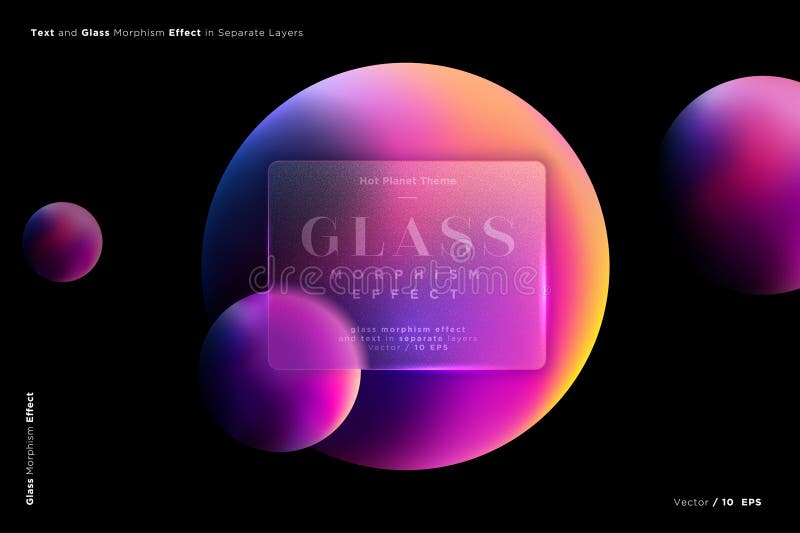Vector Image in the Glass Morphism Style. Translucent Frosted Glass and ...
