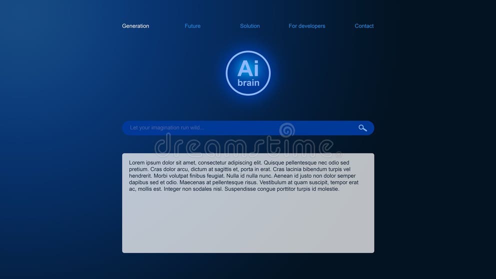 Design of a Web Page of Ai Virtual Assistant Site. Web 3 Stock Photo ...