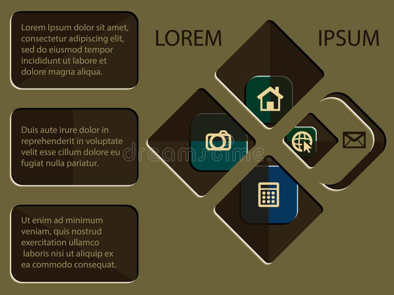 Design of a Web Page in Paper Flat Style Stock Vector - Illustration of ...