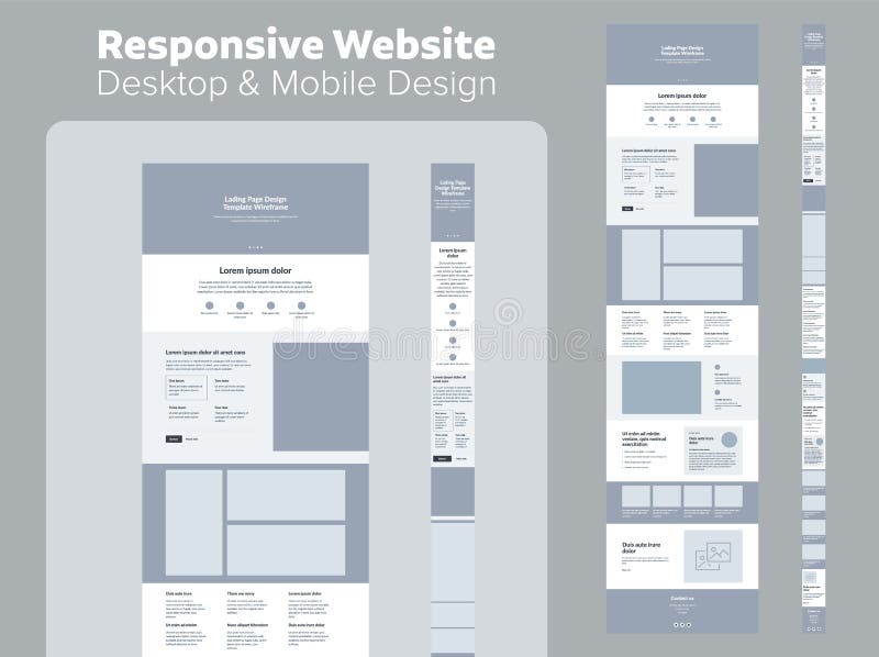 Design Website. Desktop and Mobile Wireframe. Landing Page Template ...