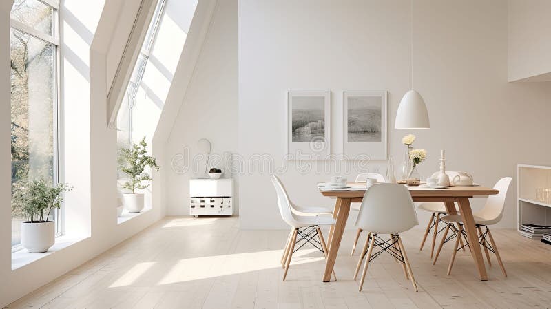 Design white interior stock illustration. Illustration of dining ...