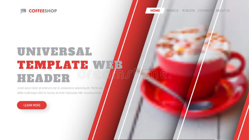 Design of a White Vector Header with Red Diagonal Stripes and a Stock ...
