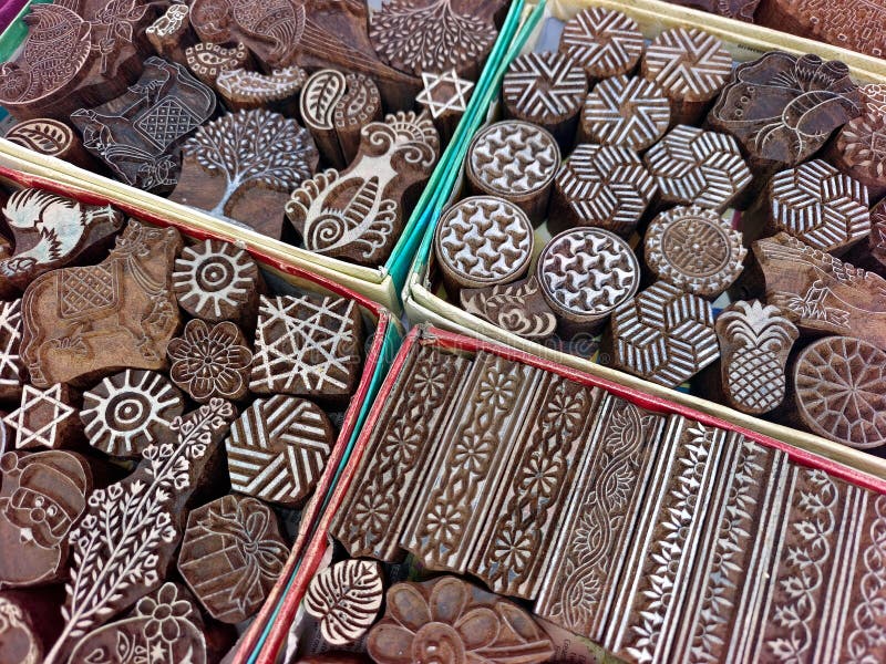 Design Wooden Blocks for Textile Printing, Wooden Handicraft Printing ...