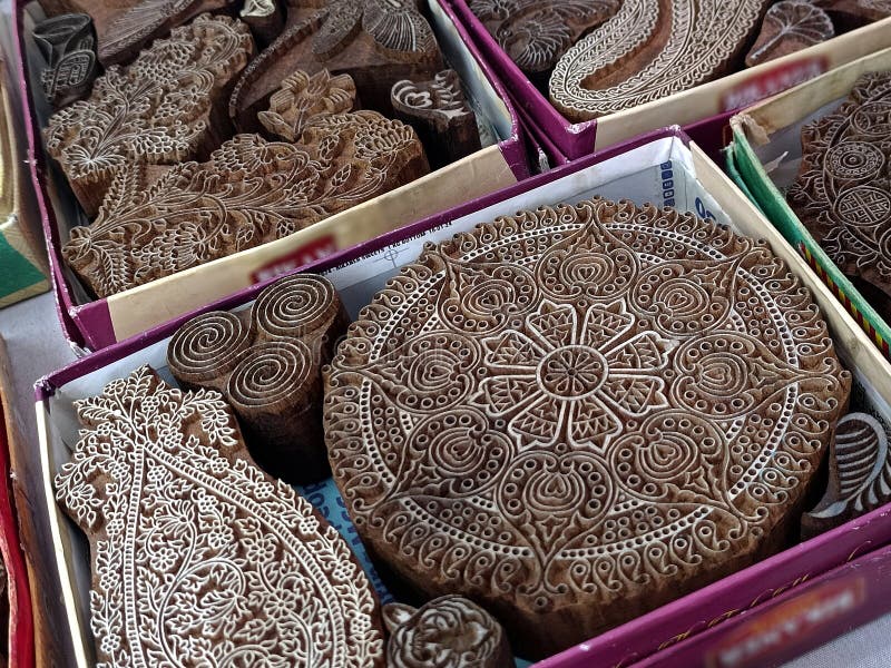 Design Wooden Blocks for Textile Printing, Wooden Handicraft Printing ...