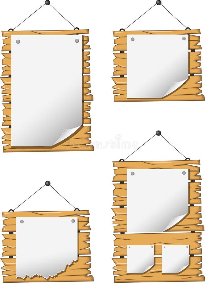 Design of wooden signs stock illustration. Illustration of group - 59606973