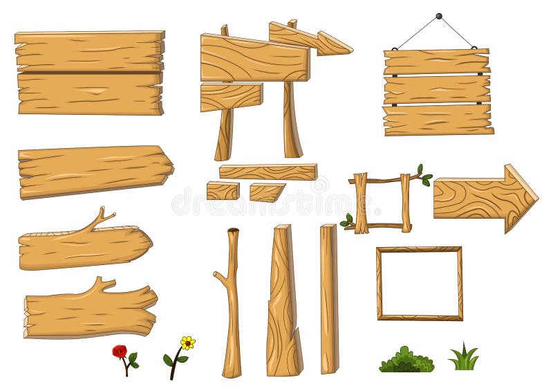 Design of Wooden Signs with Rose Stock Illustration - Illustration of ...